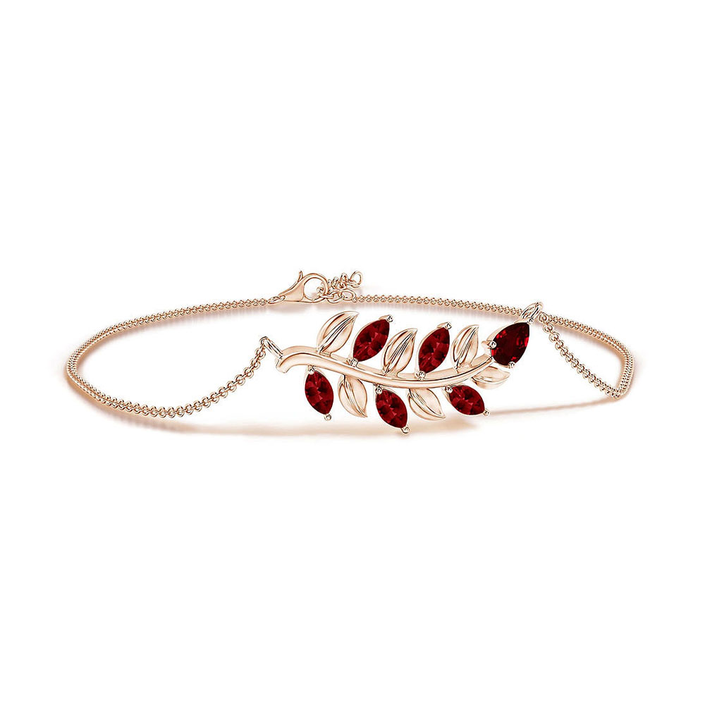 Leaf Pattern Ruby Bracelet | Temple & Grace NZ
