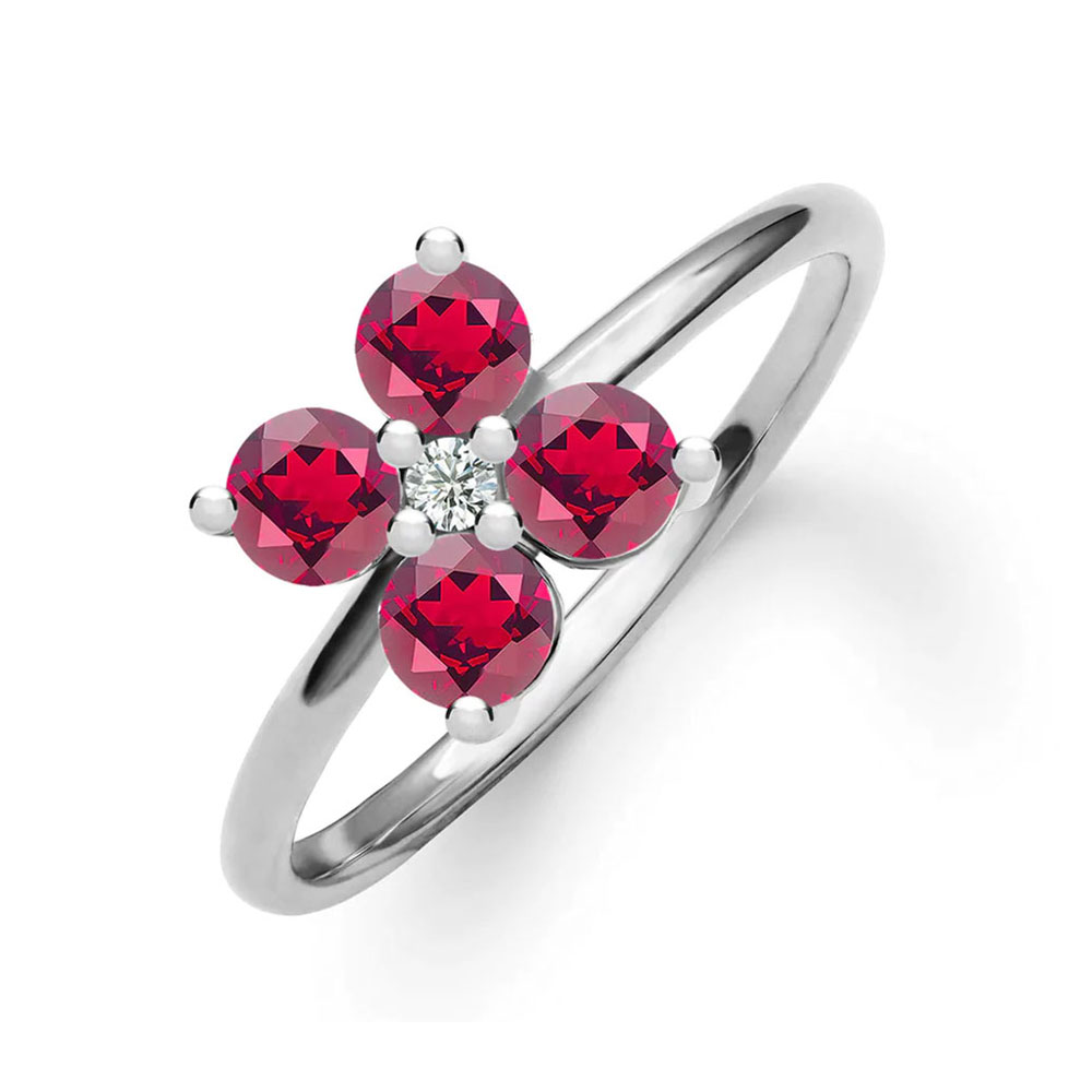 Quatrefoil Ruby And Diamond Ring | Temple & Grace NZ