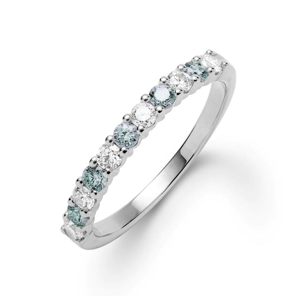 Diamond And Alexandrite Stackable Ring | Temple & Grace NZ