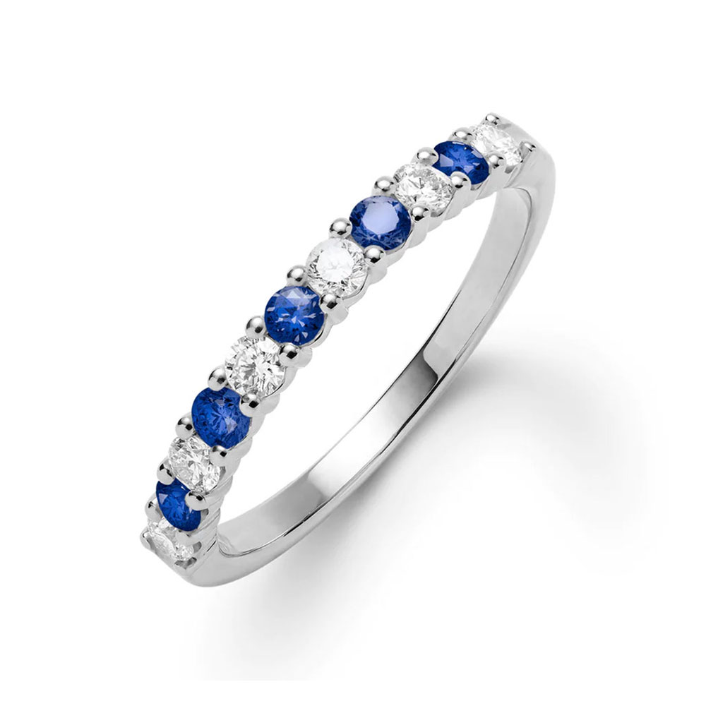 Diamond And Sapphire Stackable Ring | Temple & Grace NZ