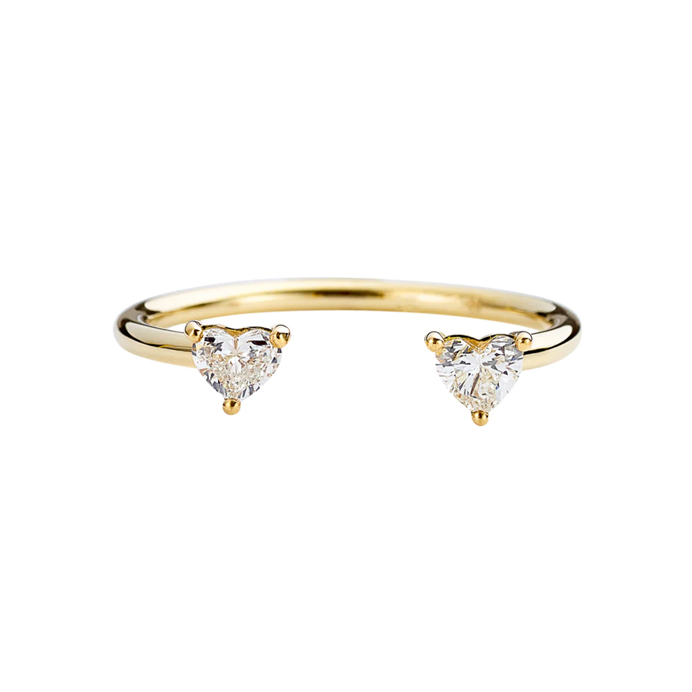 Heart diamond cuff ring | Temple & Grace NZ