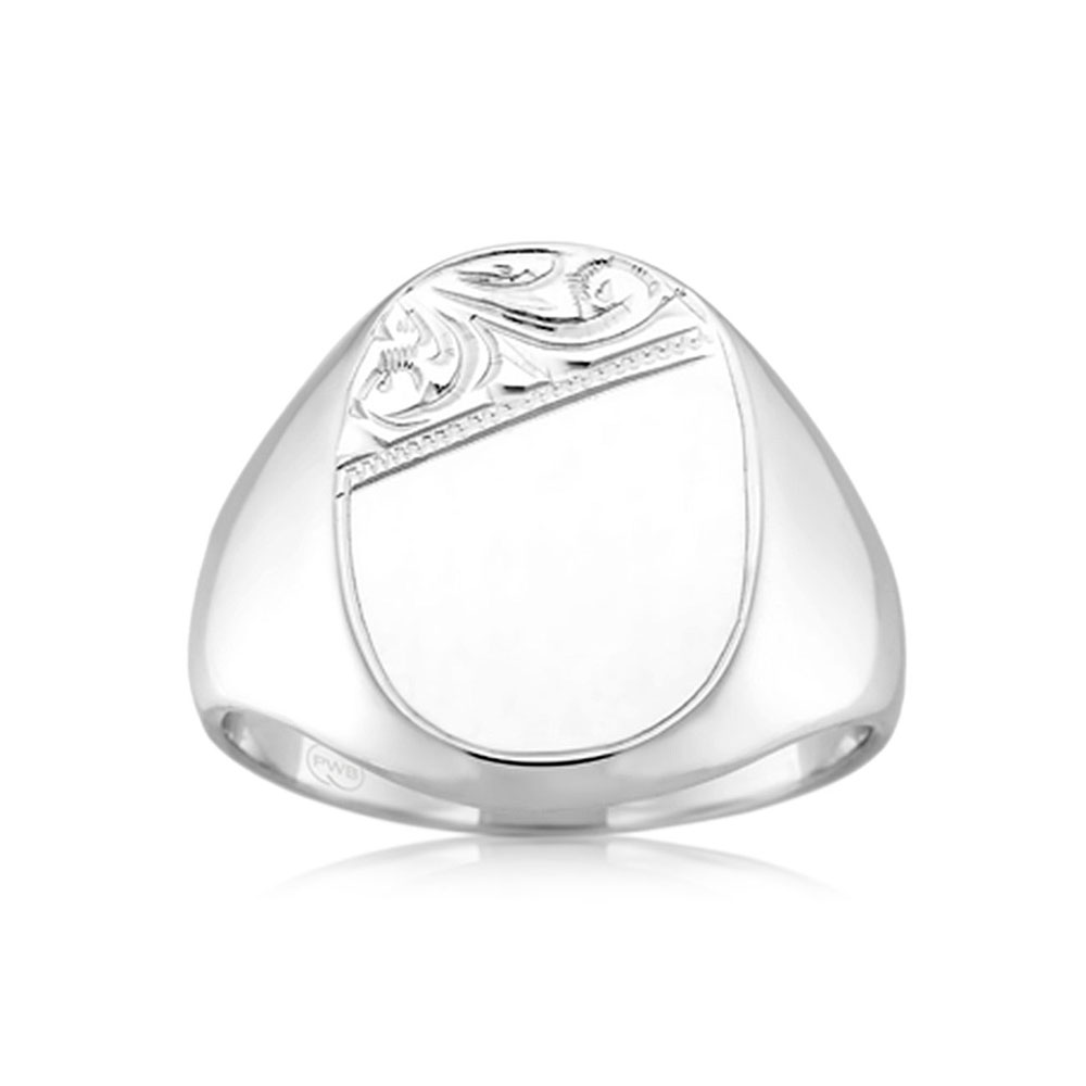 Oval Hand Engraved Signet Ring | Temple & Grace NZ