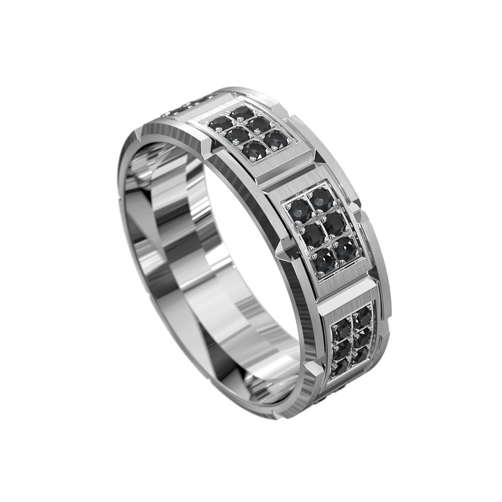 Black diamond mens ring 8000 | Temple & Grace NZ