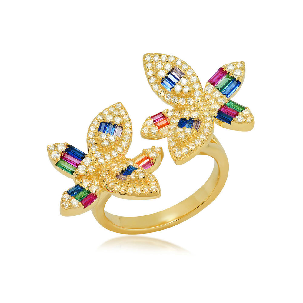 Floral Rainbow Gold Ring | Temple & Grace NZ