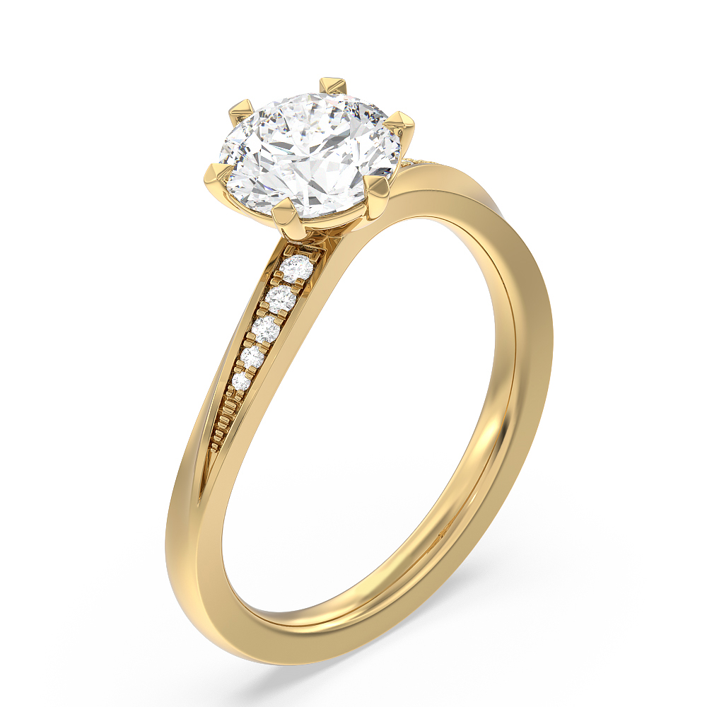 Curved Diamond Engagement Ring | Temple & Grace NZ
