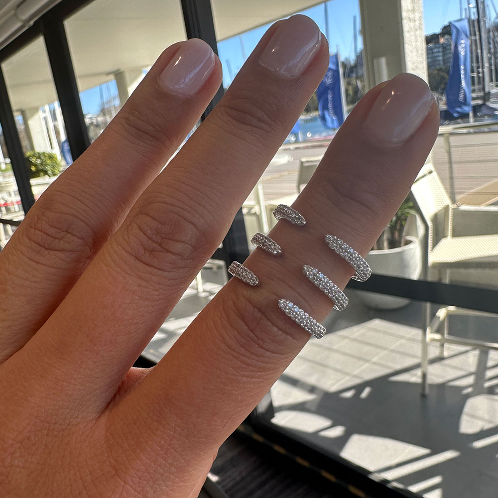 Gold cuff ring with diamonds | Temple & Grace NZ