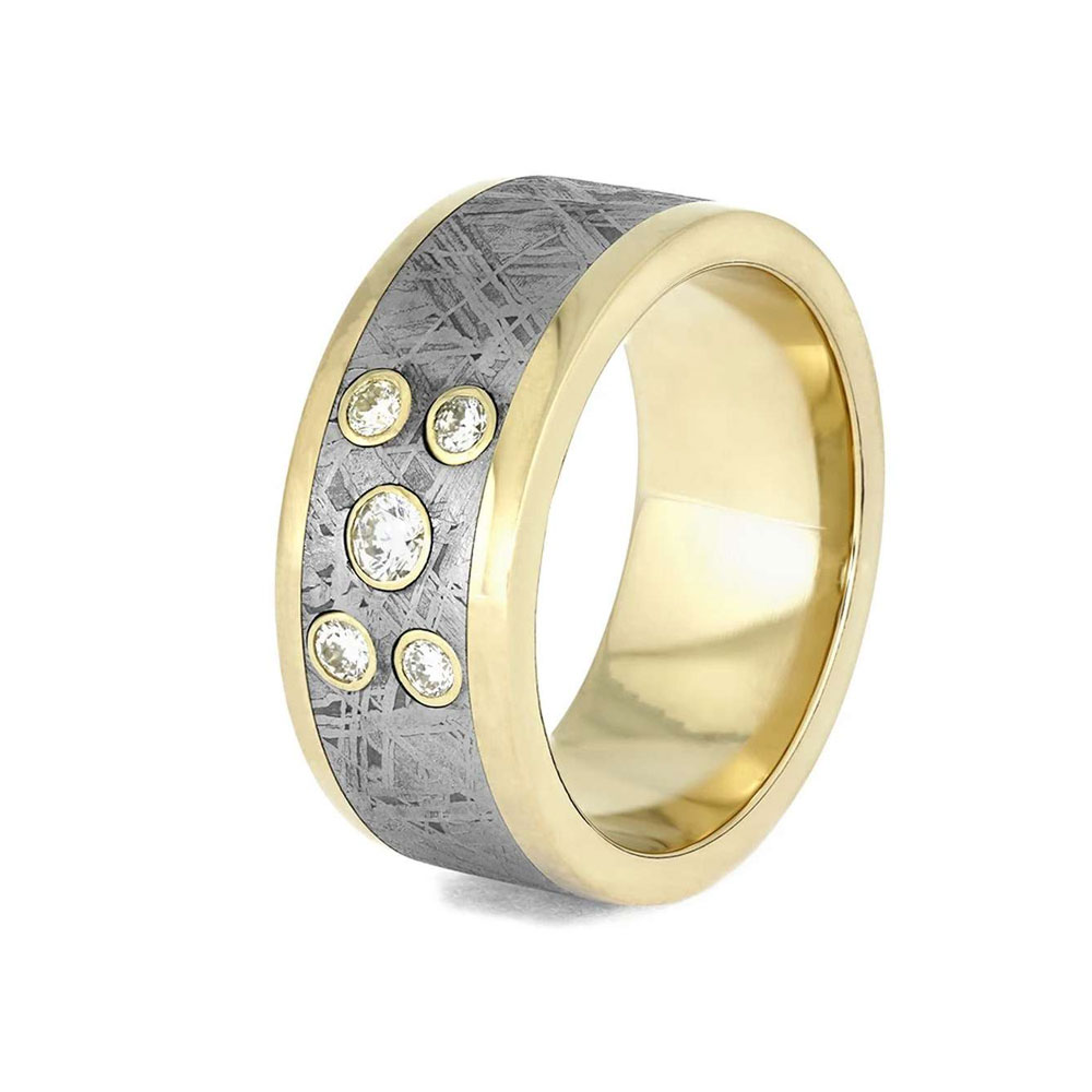 Meteorite ring with diamonds | Temple & Grace NZ