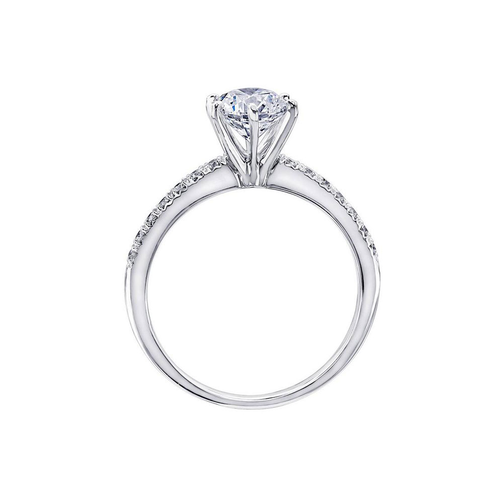 Round brilliant cut diamond in a six claw setting | Temple & Grace NZ
